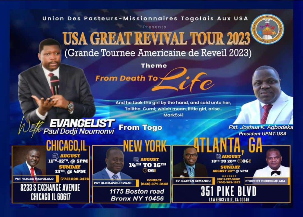 Great Revival Tour 2023 – Atlanta, GA USA – Evangéliste Paul Dodji Noumonvi